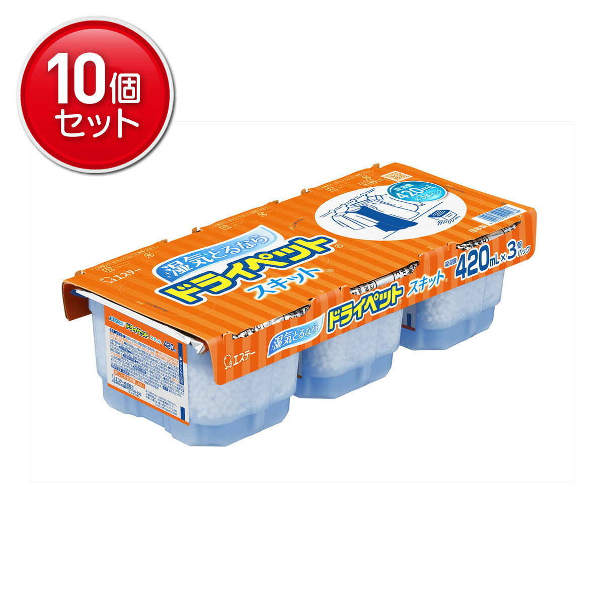 商品名：エステー ドライペット スキット 420ml×3個パック 除湿剤内容量：420ml×3個パックJANコード：4901070910168発売元、製造元、輸入元又は販売元：エステー株式会社原産国：日本商品番号：101-490107091...