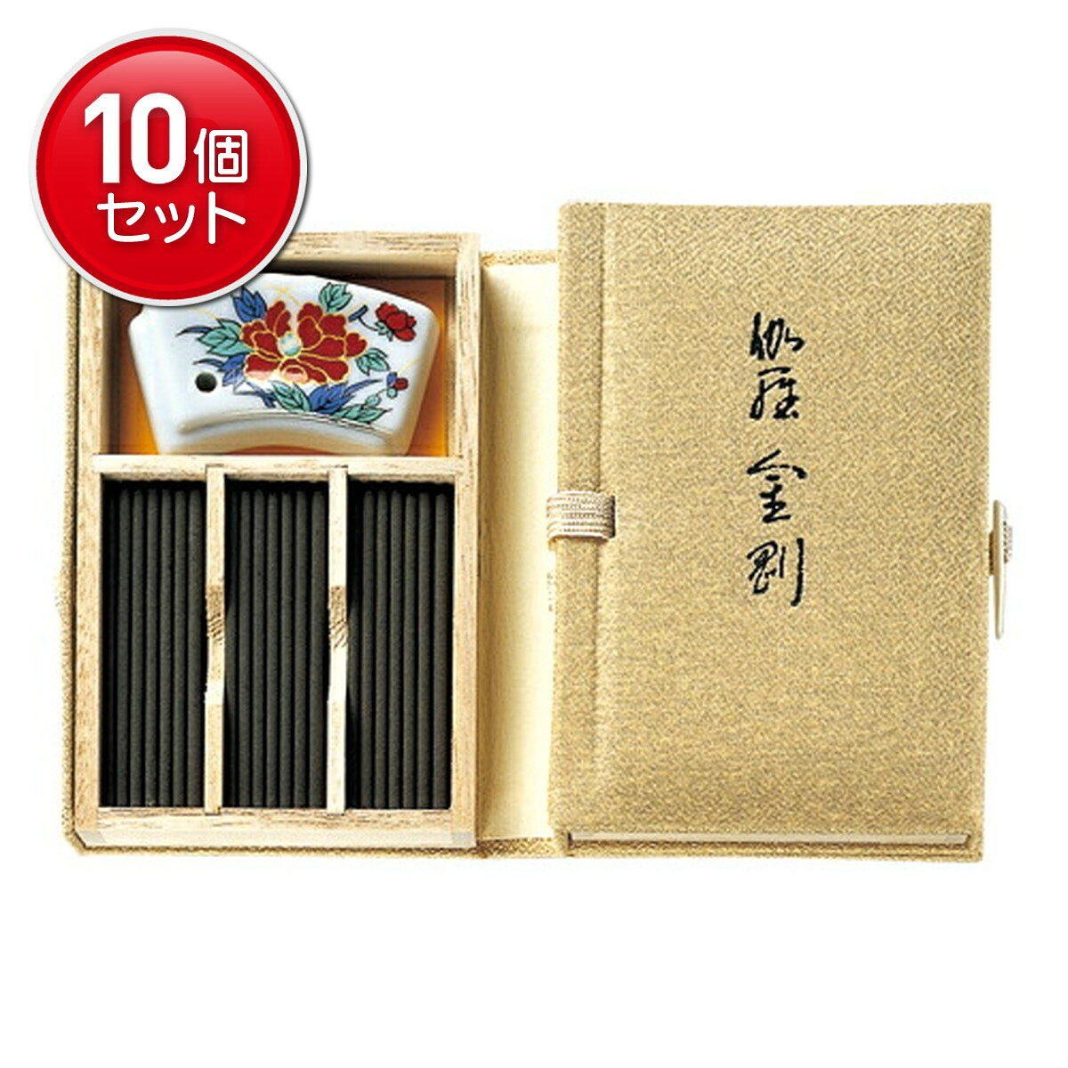商品詳細甘みのある華やかな味わいの沈香・伽羅を豊富に用い、白檀・生薬系香料を調合しております。優雅で重厚感のある香りです。穏やかにお部屋に香りが漂います。付属の香立は雪のように白い素地に華麗な色絵。香木沈香の中で最も貴ばれる伽羅のお香にふさ...