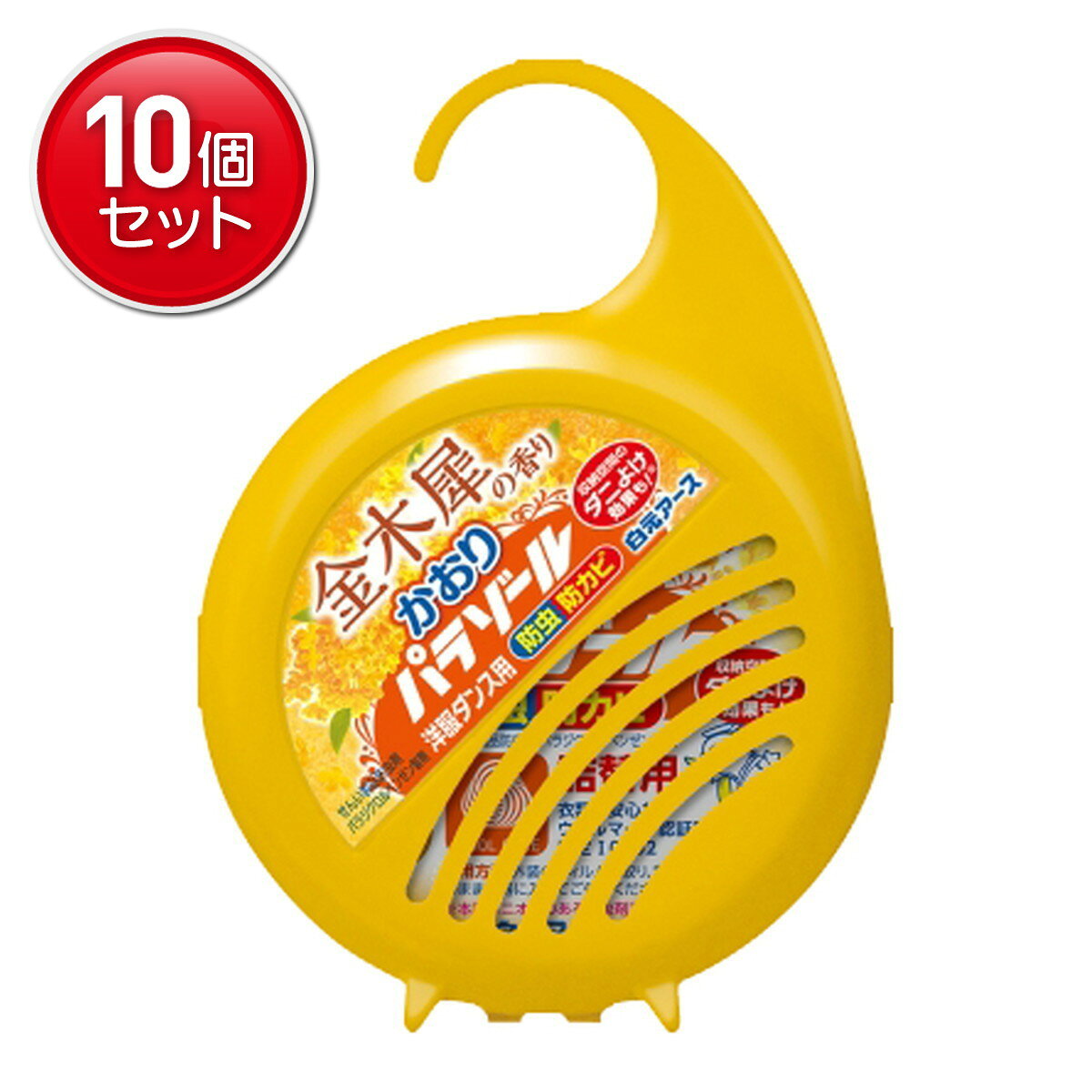 商品名：白元アース 洋服ダンス用 かおりパラゾール 金木犀の香り 108g 防虫剤内容量：108gJANコード：4902407100771発売元、製造元、輸入元又は販売元：白元アース原産国：日本商品番号：101-*010-490240710...