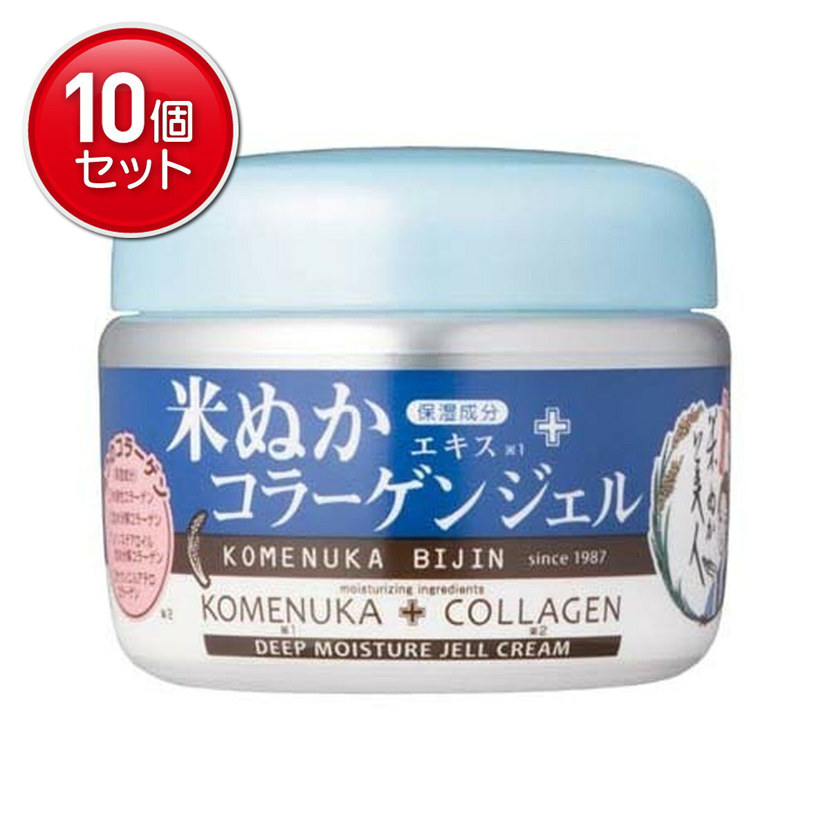 メーカー：日本盛商品名：米ぬか美人　コラーゲンジェル（100g）姫路流通センター＞化粧品内容量：100g洗顔の後はこれ1つでしっとり・ぷるぷる肌に！化粧水・美容液・乳液・クリームの4つの機能が1つになった保湿ジェルクリーム。3種類の米由来成...