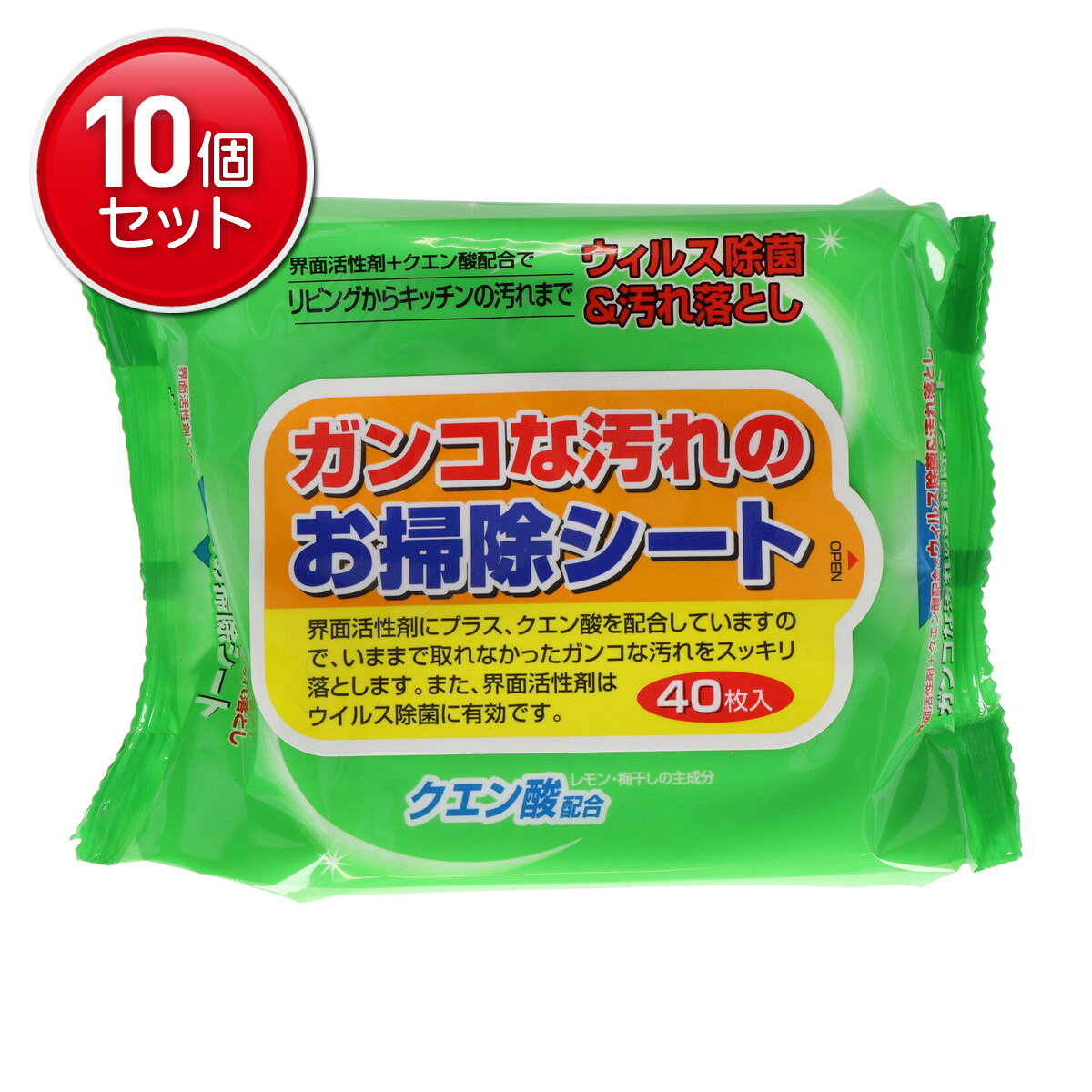 商品名：ガンコな汚れのお掃除シート 40枚内容量：40枚ブランド：ガンコな汚れ原産国：日本ガンコな汚れをスッキリ落とします。クエン酸を配合しているので、いままで以上にガンコな汚れもスッキリ落とします。JANコード:4580131000545...