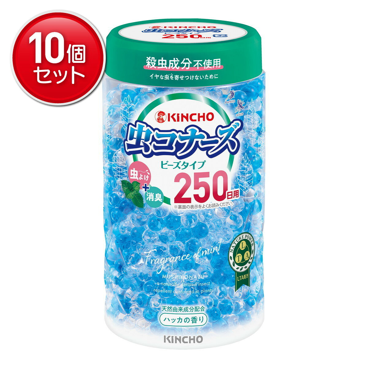 商品名：大日本除虫菊 キンチョー 虫コナーズ ビーズタイプ スリム 250日用 ハッカの香り 360g内容量：360gJANコード：4987115547193発売元、製造元、輸入元又は販売元：大日本除虫菊原産国：中国商品番号：101-*01...