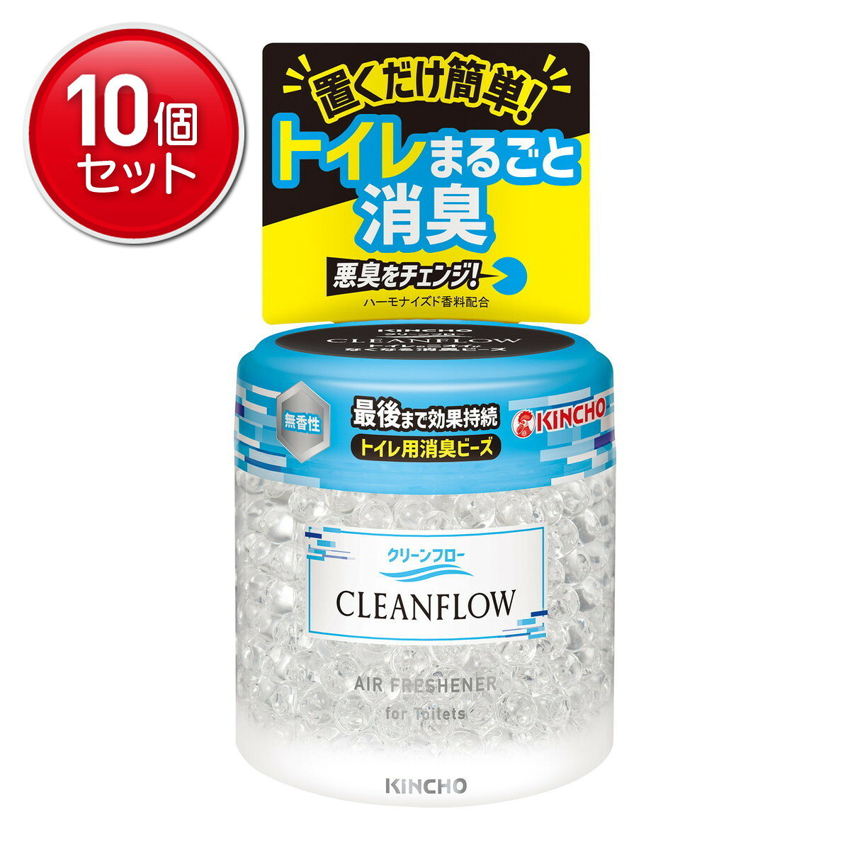 商品名：大日本除虫菊 KINCHO キンチョー クリーンフロー トイレ用 消臭ビーズ 60日 無香性 170g内容量：170gJANコード：4987115861107発売元、製造元、輸入元又は販売元：大日本除虫菊原産国：日本商品番号：101...