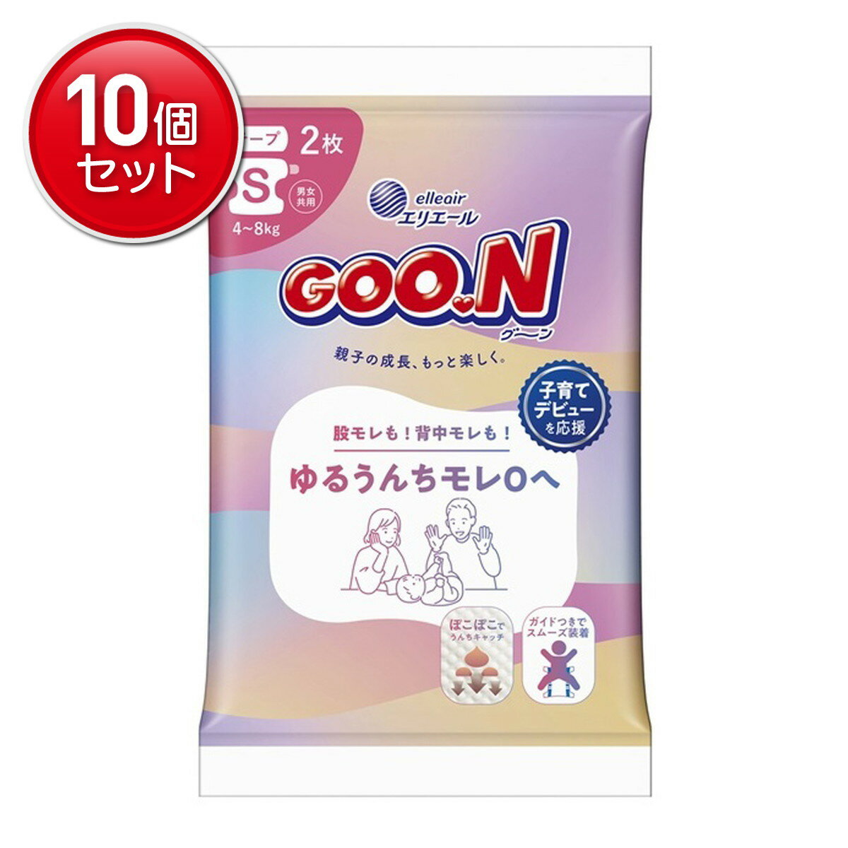商品名：グーン ゆるうんちモレ0へ Sサイズ テープ 2枚 こども用紙おむつ内容量：2枚JANコード：4902011124828発売元、製造元、輸入元又は販売元：大王製紙原産国：日本商品番号：101-4902011124828商品説明ママパ...