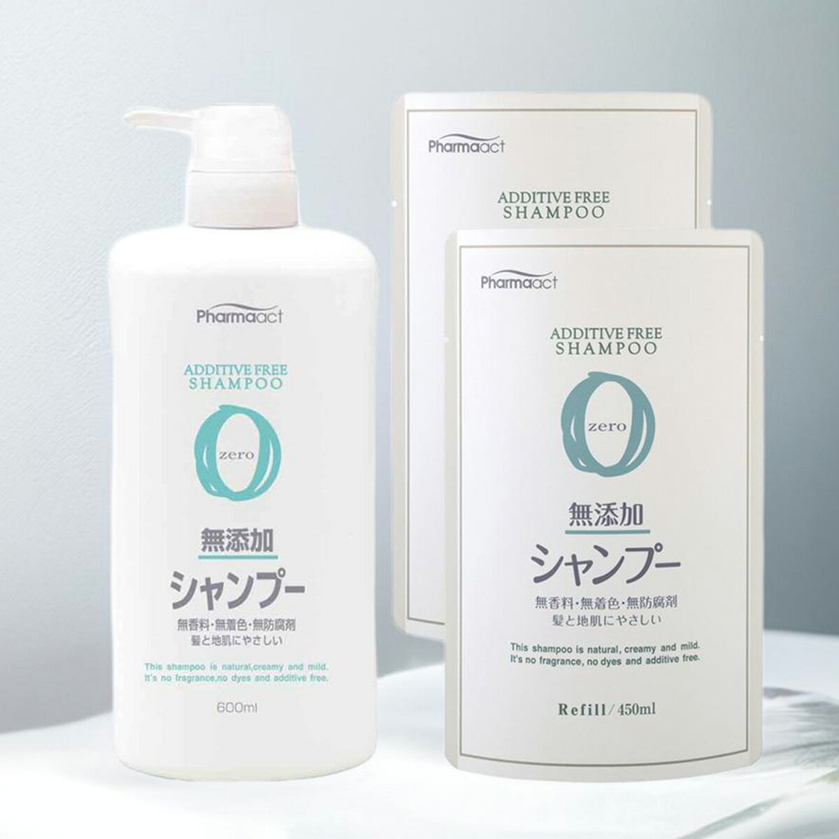 商品名：【本体・詰替えセット】熊野油脂 ファーマアクト 無添加シャンプー 本体 600ml + 詰替 450ml ×2個セット内容「熊野油脂 ファーマアクト 無添加シャンプー」の本体1個と詰替2個のセットです。商品名：熊野油脂 ファーマアク...