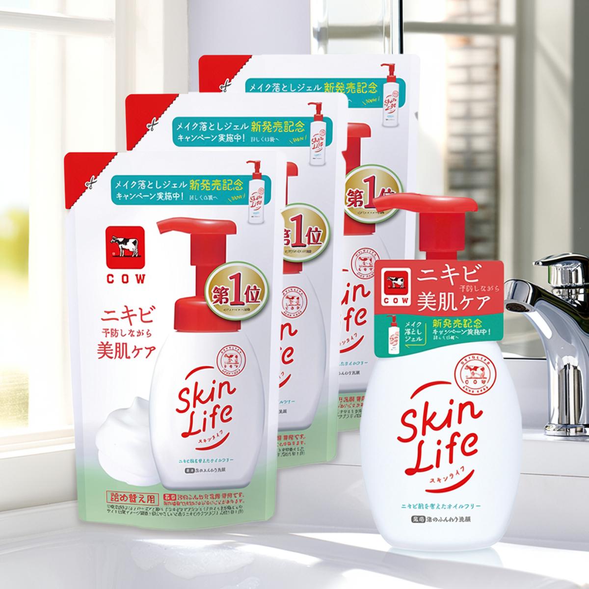 セット内容牛乳石鹸 スキンライフ 薬用 泡のふんわり洗顔 ポンプ 160mL 本体牛乳石鹸 スキンライフ 薬用 泡のふんわり洗顔 詰め替え用 140mL×3個のセットです。--------------------------商品名：牛乳石鹸...