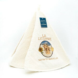 商品名 licorne　オリジナルキッチンタオル （ホワイト/L） 商品説明 ユニコーンが刺繍されたフックループ付きの円すい型タオル 広げると大きな丸型になる珍しいフォルムです。特にキッチンで重宝します。 サイズ 吊下げ時 縦40cm 直径...
