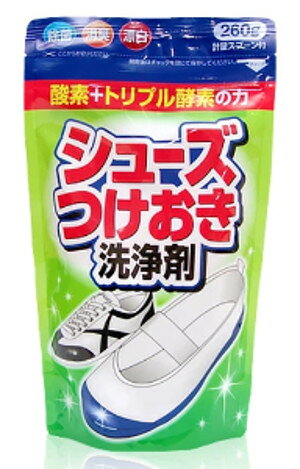 商品名 シューズつけおき洗浄剤 商品説明 3つの酵素を配合したトリプル酵素パワーでブラシが届かない汚れにもじっくり浸透します。 つけおき洗いなのでゴシゴシ洗わずに簡単キレイに。 力を入れてこすらなくても、汚れが落とせるので生地が傷みにくく、...