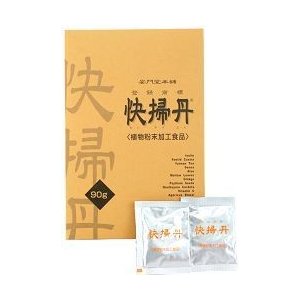 商品名 快掃丹 30包 成分 センナ茎末、プーアール茶末、エビスグサ末、冬葵末、デキストリン、チコリ根抽出物、ハスの葉末、乳糖、プランタゴ・オバタ(オオバコ)、イチョウ葉エキス末、アガリクス末 、黄杞葉エキス末、シャンピニオンエキス末、大豆...