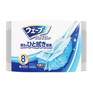 商品名 ウェーブ ハンディワイパー 共通取り替えシート 8枚 ブルー 商品説明 驚きのひと拭き吸着 ・抗菌＊EXファイバー ・アクアブルー ＊抗菌加工部位の表面での菌の増殖のみを抑制。 ＊全ての菌を抑制するものではない。 取り替えシート ※...