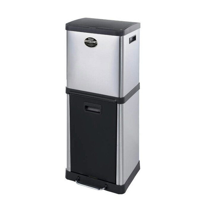 ダルトン DULTONゴミ箱 2-COMPARTMENT BIN 18_202 コンパートメント ビン 18_20サイズ：幅310x奥行310x高さ875mm上段）18L プッシュオープン、インナーボックス付き下段）20L ペダルオープン、...