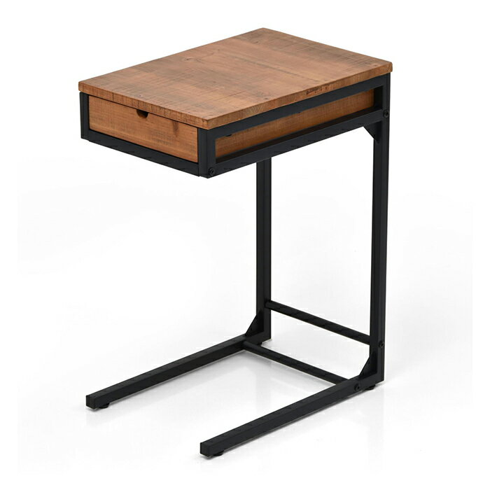 テーブル 組立式 infinite ソファーサイド IFST0312商品サイズ：幅 295 × 奥行 435 × 高さ 580 mm素材：【天板・引き出し】杉の天然木（水性樹脂塗装）【脚フレーム】スチールパイプ（粉体塗装）重量：約 4.5 ...