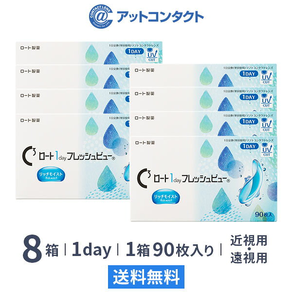 ロートワンデーフレッシュビューリッチモイスト90枚 販売名 ワンデー フレッシュビューM レンズタイプ 1日使い捨て 入数 1箱90枚入り BC（ベースカーブ） 8.6mm DIA（レンズ直径） 14.2mm 含水率 58% レンズ度数 -...