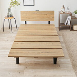 スタイリッシュ シングルベッド KB-3064S スタイリッシュ シングルサイズ ベッドフレーム シンプルな木目のパネルに、黒い脚がスタイリッシュなデザイン性の高いベッドです。小さめのマットレスと合わせれば、ステージベッドのような使い方も可...