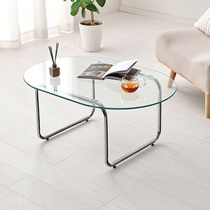 ガラステーブル 楕円形 90×60 BT-8662 だ円形ガラステーブル 90×60 BT-8662 透明感のあるガラスの天板と、メッキ加工をしたシルバーの脚がシンプルながらも存在感のあるスタイリッシュなガラステーブルです。こちらは、90×...