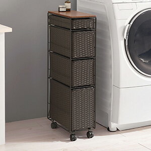 ランドリーチェスト 幅20 RAN-2463 隙間を有効活用できる ランドリーチェスト 幅20 RAN-2463 ランドリースペースやキッチンの隙間で使えるスリムなチェスト。樹脂素材を編んだ引出しは、水や汚れに強く通気性も抜群です。キャスタ...