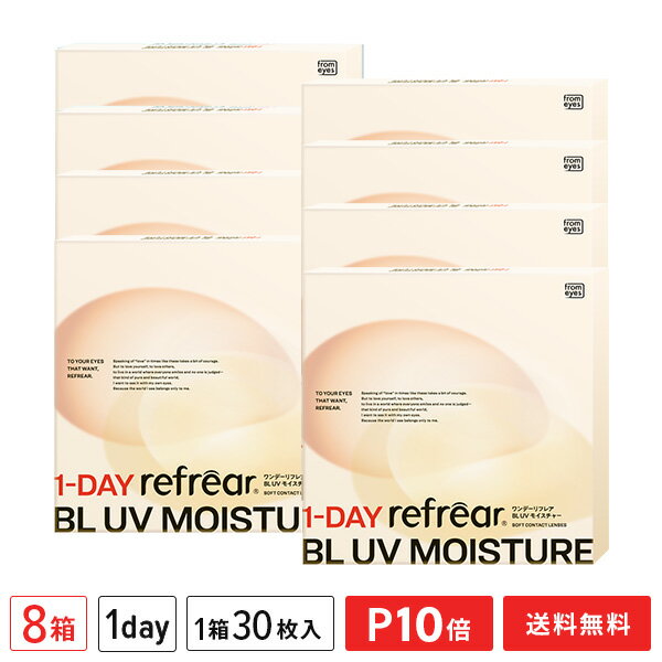 販売名 ワンデーリフレア　UV55 製品名 1-DAY Refrear BL UV Moisture （ワンデーリフレア ビーエル ユーブイ モイスチャー） 装用 1日終日装用タイプ BC（ベースカーブ） 8.7mm 度数 -0.50D〜-...