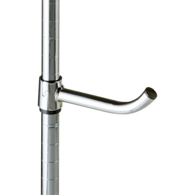 ポール径25mm対応の後付け可能なフックパーツです。 ●サイズ(約) 　長さ15×ワイヤー直径0.6cm ●耐荷重(約) 　kg ●セット内容 　ポール 本体×1枚 　スリーブ(棚板取付用部品)×1組 ●本体重量(約) 　kg ●塗装・コー...