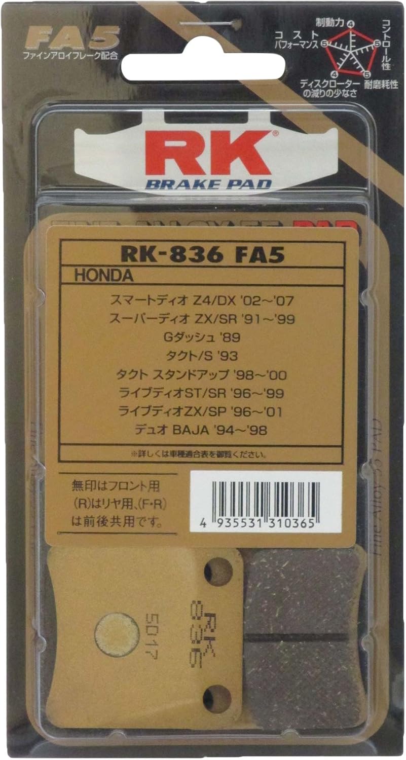 　管理番号：00-5432FINE ALLOY 55 (FA-55)ブレーキパッドの特徴は、抜群のコントロールのし易さ! 長距離派には有難い持ちの良さ!55%の銅フレークを配合したセミメタルパッド。これにより、低中速から高速まで安定した制動...
