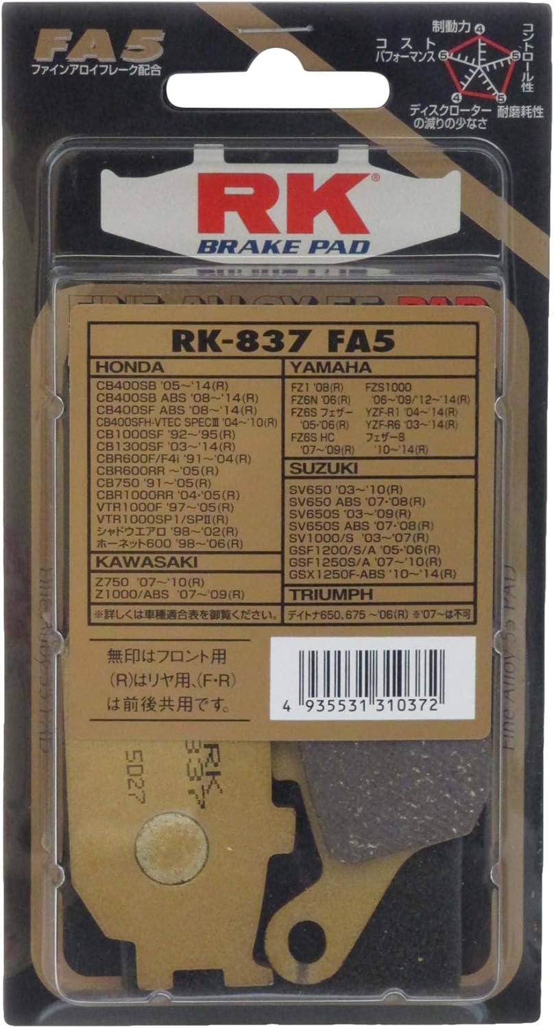 　管理番号：00-5433FINE ALLOY 55 (FA-55)ブレーキパッドの特徴は、抜群のコントロールのし易さ! 長距離派には有難い持ちの良さ!55%の銅フレークを配合したセミメタルパッド。これにより、低中速から高速まで安定した制動...