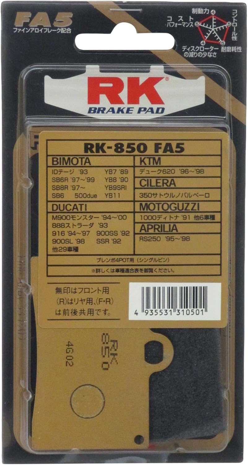 　管理番号：00-5442FINE ALLOY 55 (FA-55)ブレーキパッドの特徴は、抜群のコントロールのし易さ! 長距離派には有難い持ちの良さ!55%の銅フレークを配合したセミメタルパッド。これにより、低中速から高速まで安定した制動...