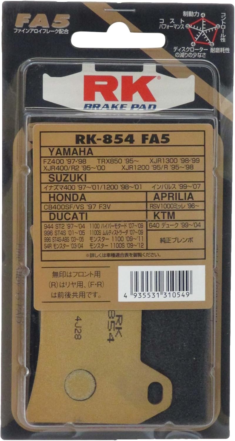 　管理番号：00-5443FINE ALLOY 55 (FA-55)ブレーキパッドの特徴は、抜群のコントロールのし易さ! 長距離派には有難い持ちの良さ!55%の銅フレークを配合したセミメタルパッド。これにより、低中速から高速まで安定した制動...
