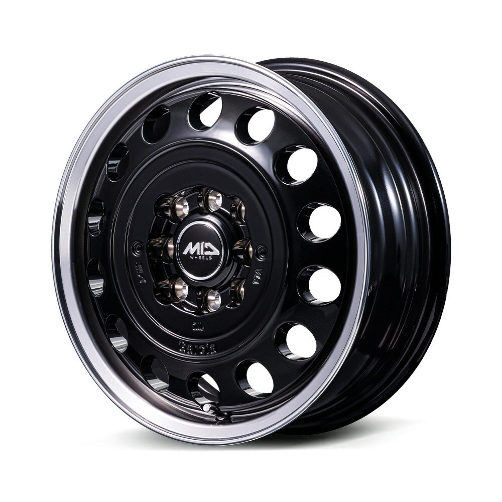 こちらはホイール単品 1本の販売ページです 商品名：MID WHEELS GARCIA CISCO?Type?2 14インチ 5.0J ?8H100/114.342Black/Rim?Polish ※商品画像はイメージです。サイズ・カラー・...
