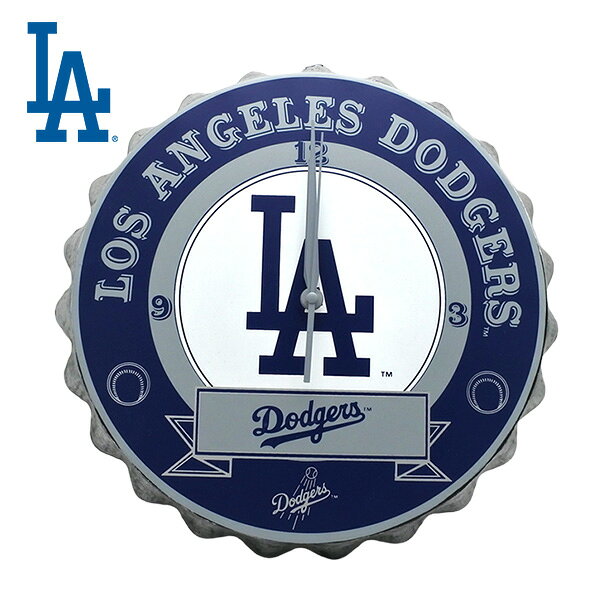 ドジャース 時計 MLB ドジャースのおしゃれでかっこいい、チームロゴが文字盤にデザインされた壁掛け時計です。 おしゃれな王冠型の大きい時計で、お部屋のインテリアにピッタリ！ ■サイズ　直径：約34.5cm　高さ：約3cm ■素材：スチール...