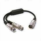 このミキシングアダプタを使用することで入力側リミッター機能搭載2chミキサーとして使用することができます。 L/Rミキシングケーブル　20cm。　