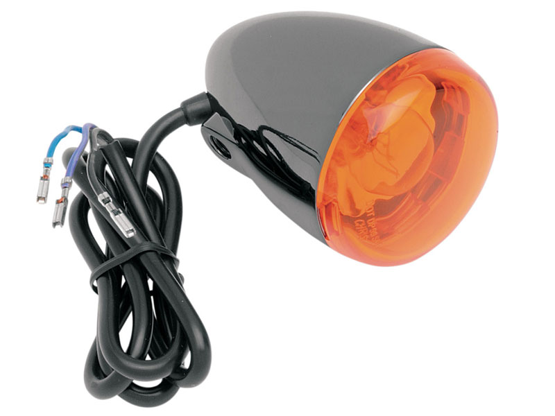 【商品説明】 純正装備品と同形状のブレットウィンカー。 フロント用はステムマウントで配線がマウントの後ろに配置されています。 リア用は配線がマウントボルトの中を通すように配置された中空ステムマウントとOEM品番977と同じ仕様でリアターンシ...