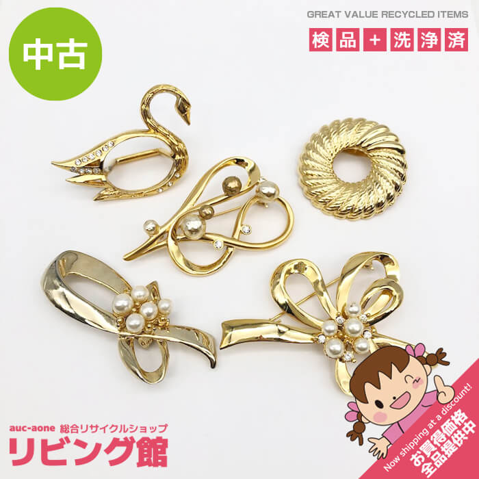 当店規約について ご注文前に必ずお買い物ガイド をご覧ください。 ご注文いただきました場合には当店の規約に同意されたものと致します。 商品名 ブローチ＆スカーフアクセサリー 5点まとめ サイズ [ブローチ](画像順) 　●2枚目　　約6×4...