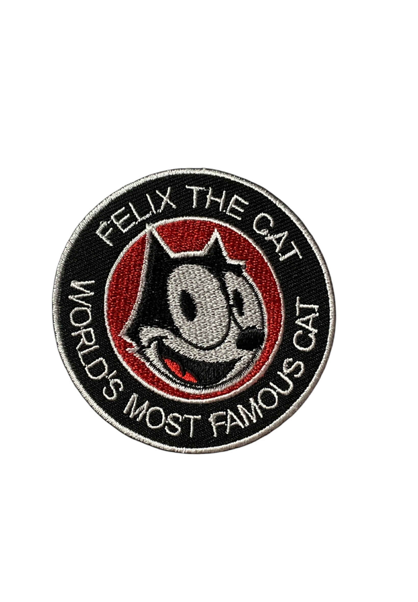 ☆★☆ワッペン　アップリケ　フィリックス　FELIX　丸型　アメリカンキャラクター　海外雑貨☆★☆ アイロンで簡単装着！ジャケットやカバンなどのワンポイントに☆ 世界一有名な黒猫★ 意外と大きめサイズなので、インパクトも抜群！！ 鞄やお洋服...