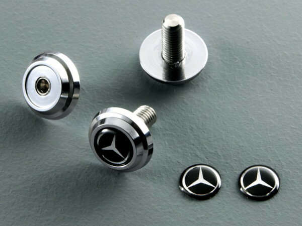 メーカー メルセデスベンツ 品名 ライセンスプレート用ボルト 管理番号 M0008173050MM 品番 M0008173050MM 内容 1セット 仕様 カラー：シルバー 説明 ロゴ入り、フロント用ボルト(12mm)2本、リア用ボルト(8...