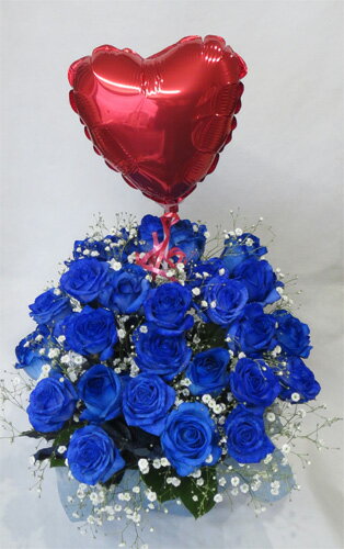 商品説明 各種お祝い・誕生日・記念日・結婚のお祝い　 花材 ブルーローズ・グリーン サイズ お花　高さ：約40cm/横約30cm　 バルーン　高さ：約21cm/横：約18cm　　 【smtb-TK】 　　　　　　　　　　　　　　　　　　　　...