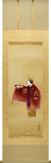 慶事　高砂※商品は1品1品の制作の為、画像と図柄、書体、寸法、表装裂地の色、柄等が多少異なることがございます 作者 金武春陽 作者の紹介 昭和30年生岐阜県出身 美術年鑑掲載得意：仏画　人物　画墨彩会会員 サイズ 尺五立標準寸法： 巾：54...