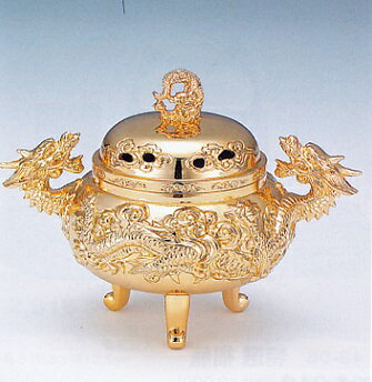 高岡銅器　香炉・香立て 素材 合金製金メッキ 付属 紙箱入 サイズ（センチ） 高さ：約12．0×幅：約15．0×奥行：10．0 高岡銅器 高岡銅器は、1611年二代目加賀藩主前田利長が、高岡築城に際し、城下の繁栄をはかる産業政策として鋳物師...