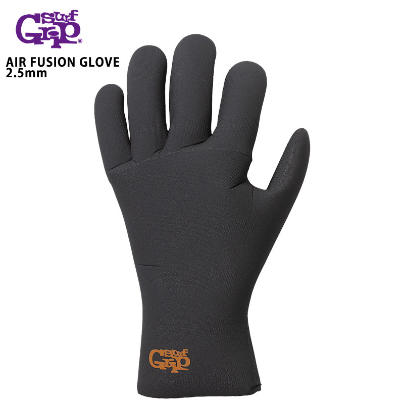 SURFGRIP AIR FUSION GLOVE 2.5mm / サーフグリップ エアフュージョン グローブ 2.5ミリ 説明 柔軟性と伸縮性に優れたゴムを使用し、表面はメッシュ加工で耐久性を持たせた素手感覚を損なわない2.5mm厚の五本...