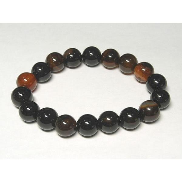 願望実現の石・子宝に恵まれると言われている石フリーサイズ　伸縮紐(エンドレスタイプ)素材 メノウ 約10mm【留意事項】※サイズや色が画像と若干異なる場合がございます※画像内に使用している装飾品や他アクセサリーは商品に含まれません※天然石の...