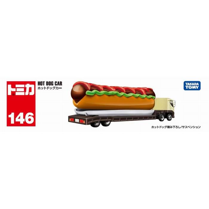 [ 商品名 ]ロングタイプトミカ No.146 ホットドッグカー[ 特徴 ]「ホットドッグカー」が、トミカになって登場です。＜アクション＞ホットドッグ積み下ろし、サスペンションパッケージサイズ:W156×H41×D39mm対象年齢:3歳～[...