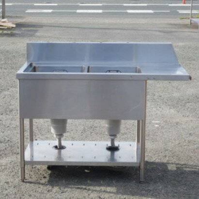 食器洗浄機用 ステンレス 2槽 ソイルド シンク W1200 D650 H800(+150)mm 槽内寸W39D46深30cm JWE-450RUB W120cm 食洗機 商品は中古品です。 多少の傷汚れあります。 状態画像にて判断願います...