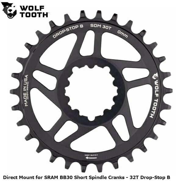 WOLF TOOTH　ウルフトゥース Direct Mount for SRAM BB30 Short Spindle Cranks - 32T Drop-Stop B 自転車 チェーンリング ●ブランド WolfTooth ●wt2602...