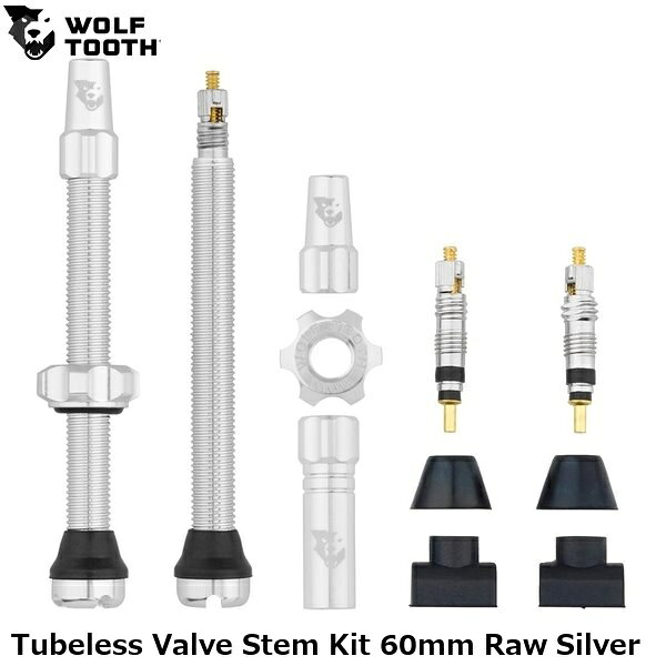 WOLF TOOTH ウルフトゥース Tubeless Valve Stem Kit 60mm Raw Silver 自転車バルブキャップ ●ブランド WolfTooth ●wt2602-319 U1TLV-KIT60-RSIL ●JANコ...
