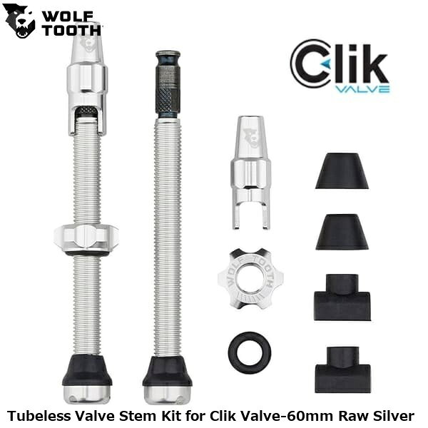 WOLF TOOTH ウルフトゥース Tubeless Valve Stem Kit for Clik Valve-60mm Raw Silver 自転車バルブキャップ ●ブランド WolfTooth ●wt2602-321 U1TLVCL...