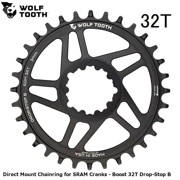 WOLF TOOTH　ウルフトゥース Direct Mount Chainring for SRAM Cranks - Boost 32T Drop-Stop B 自転車 チェーンリング ●ブランド WolfTooth ●wt2602-96...
