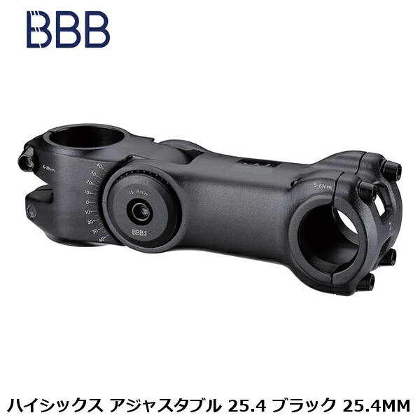 BBB ビービービー ハイシックス アジャスタブル 25.4 ブラック 25.4MM 自転車 ステム 好きな角度に調整できる可変ステム ●ステアコントロールと快適なポジションのために上向き下向きへ可変可能なステム ●40＋40°の角度調整に...