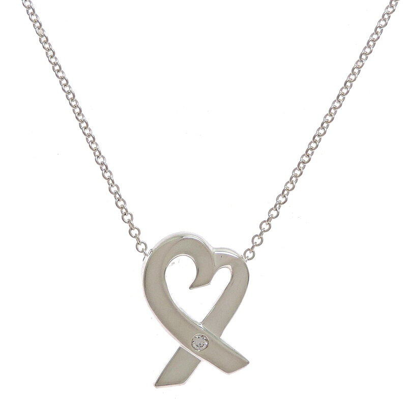 ブランド名TIFFANY&Co. ティファニー品名 パロマピカソ ラビングハート 1P ダイヤモンド ネックレス シルバー925 サイズ 全長：約40.5cmトップW約16.1mm x H約10.6mmチェーン幅:約1.2mm 留め具最大幅...