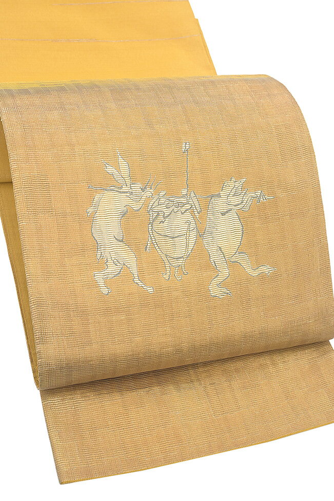 ★　素材　　　正絹　（※金属糸含む）★　サイズ　　長さ　約 437cm　　幅　約　30.5cm★　色　　　　 明るい狐色　■■■　（小学館発行『色の手帖』参照）★　着用時期　：　春・秋・冬★　着用シーン　：　カジュアルシーンにおすすめ。★　...