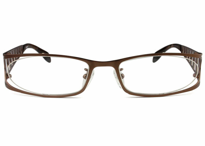 フレーム情報テンプルの柄が特徴的なメガネです！ ■フレームカラー：ブラウン ■フレーム材　質：メタル ■生産国：Made in China ■付属品：アイカフェオリジナルケース ※デモレンズが入った状態ではご使用できませんので、必ず度数ナシ...