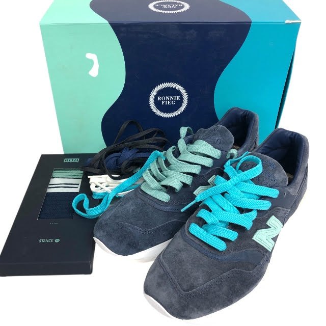 商品名 ほぼ未使用/ニューバランス/Ronnie Fing/別注/M997.5KH/靴下付き/スニーカー/ブルー/26.5cm/メンズ/靴/RS0096 管理番号 PD5H5QL34140 コンディション・サイズなど この商品の参考ランクは...