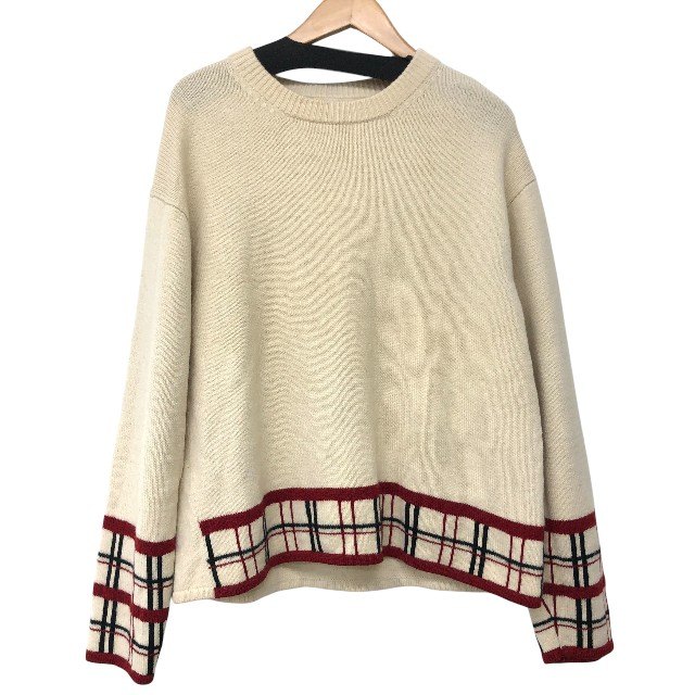 商品名 Y's for men/ワイズフォーメン/90s/ウールニット/クルーネックセーター/チェック/アイボリー/3/メンズ/RS0344 管理番号 PDFHCUVCNJAC コンディション・サイズなど この商品の参考ランクは　中古B N...